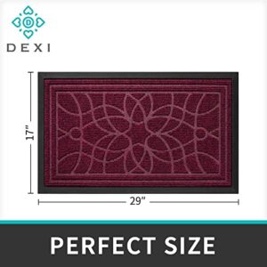 DEXI Front Door Mat, Welcome Mat Heavy Duty Durable Low Profile Outside Doormat for Entryway, Patio, Garage, High Traffic Areas, 17"X29", Palevioletred