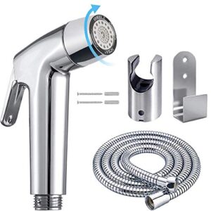 handheld bidet sprayer toilet bathroom with wall bracket hose set, closestool, squatting pan, water flower, floor cleaning cloth diaper for bathroom hygiene 3 set (note: linker not included)