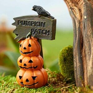 n?a miniature fairy garden halloween pumpkin patch sign for fairy garden accessories, fairy garden animals, dollhouse, plant pots, bonsai craft décor