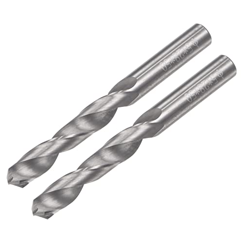 uxcell Solid Carbide Drill Bits, 5mm C2/K20 Tungsten Carbide Jobber Drill Bits Straight Shank Drilling Tool for Stainless Steel Aluminum Iron Metal Plastic 2pcs