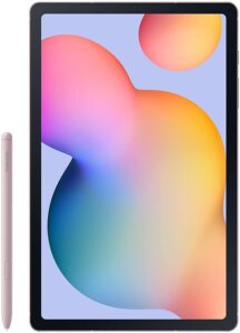 samsung galaxy tab s6 lite 10.4" 64gb android tablet, lcd screen, s pen included, slim metal design, akg dual speakers, 8mp rear camera, long lasting battery, us version, 2022, chiffon rose