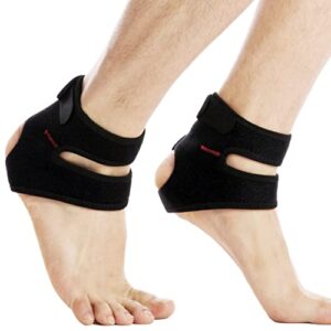 hirui ankle brace ankle support for men women, adjustable ankle wraps ankle stabilizer for sports protection running basketball arthritis sprain, breathable (one size, black, 2-pack)