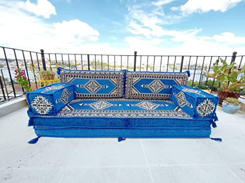 8 Thickness Floor Cushions, Turkuoise Floor Couches, Arabic Majlis, Arabic Floor Sofa Seating, Pallet Sofa, Sectional Sofa, Bench Cushions (Blue)