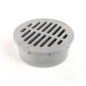 Premium USA Made 4" Inch Grey Outdoor Round Flat Drain Grate Cover - Fits All 4" Inch Sewer & Drain Pipe/Fittings, Also Fits Triple Wall Pipe & Corrugated Landscape Pipe 4" (Grey)