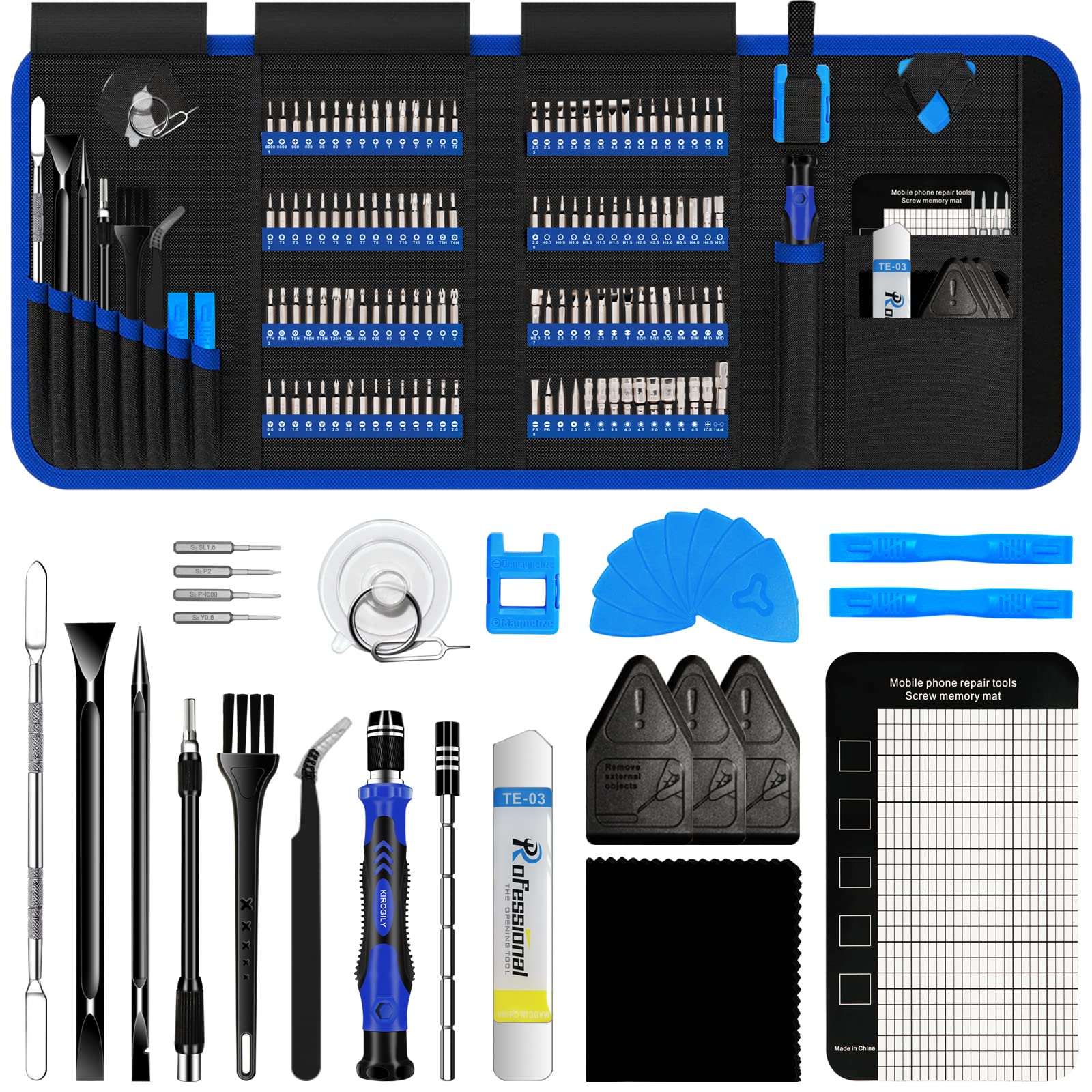 150 in 1 Precision Screwdriver Set, Computer, Laptop, Electronics Repair Tool Kit for PC MacBook Cell Phone iPhone Nintendo Switch PS4 Xbox Controller(Blue)