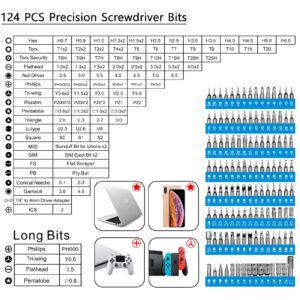 150 in 1 Precision Screwdriver Set, Computer, Laptop, Electronics Repair Tool Kit for PC MacBook Cell Phone iPhone Nintendo Switch PS4 Xbox Controller(Blue)