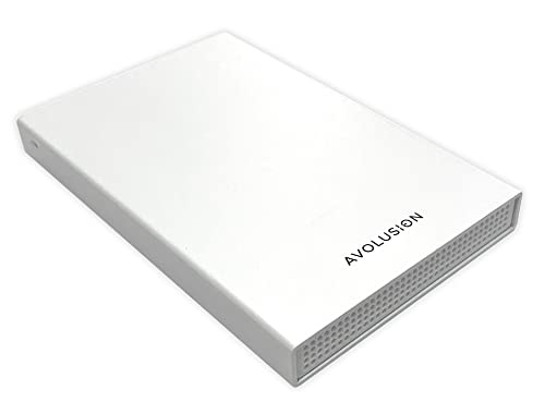 Avolusion HD250U3-WH 2TB USB 3.0 Portable External Gaming Hard Drive - White (for PS5, Pre-Formatted) - 2 Year Warranty