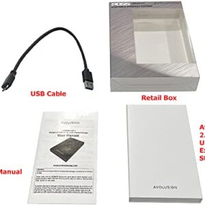 Avolusion HD250U3-WH 2TB USB 3.0 Portable External Gaming Hard Drive - White (for PS5, Pre-Formatted) - 2 Year Warranty