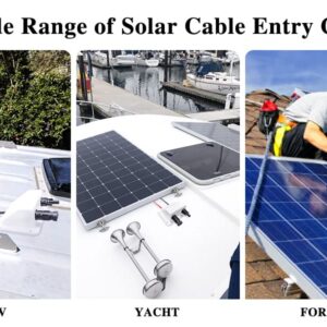 Slocable Weatherproof ABS Double Cable Entry Gland with 10Ft 10AWG Soft Copper Cable,UV Resistance Dual Cable Entry Housing for Solar Project on Rv, Boat,Camper,Van (with 10ft 10awg Cable)