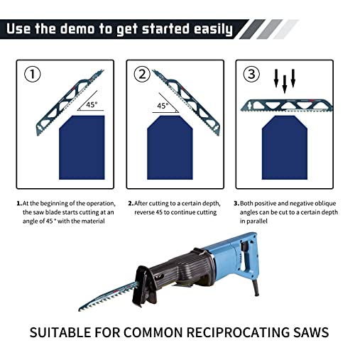 12-Inch Reciprocating Saw Blade-Demolition Masonry Wood Cutting Sawzall Pruning Blades Hard Alloy Saw Blades for Cutting Brick, Porous Concrete (305mm/12")