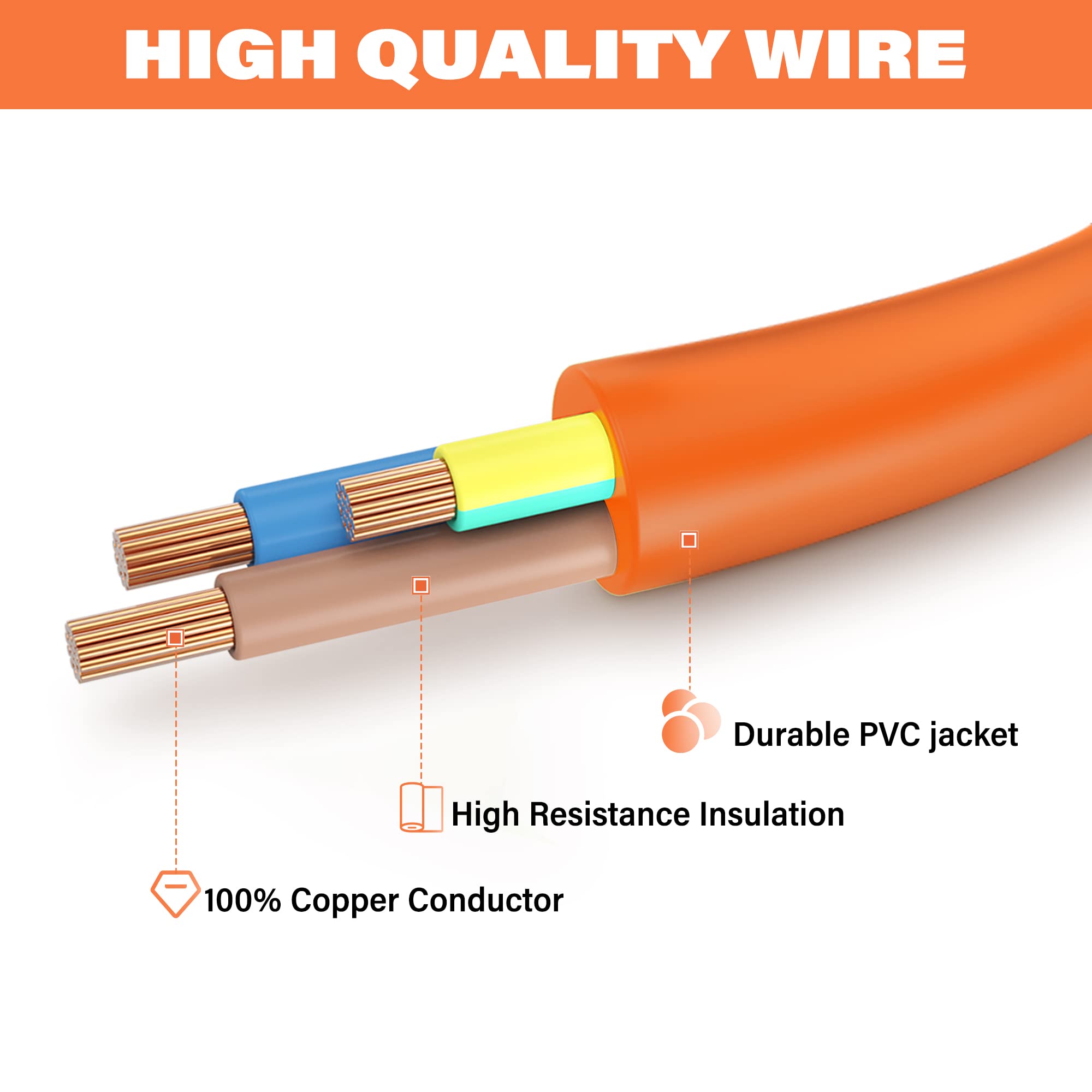 Flameweld Welder Adapter Cord - NEMA L14-30P Twist Locking to 6-50R, 4 Prong Generator to 3 Prong Welder Power Adapter Cord, 125/250V STW 10AWG Generator Cord, UL