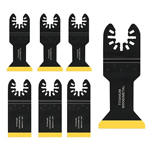 7Pcs Titanium Oscillating Multitool Blades Long and Standard Cut,Metal and Hard Material