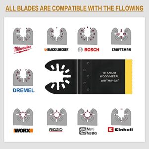 7Pcs Titanium Oscillating Multitool Blades Long and Standard Cut,Metal and Hard Material