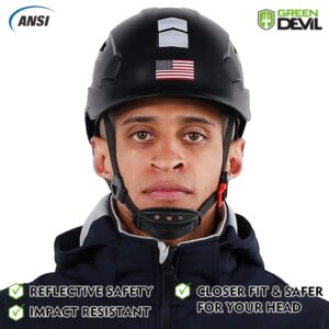 GREEN DEVIL Safety Helmet Hard Hat Adjustable Lightweight Vented ABS Work Helmet for Men and Women 6-Point Suspension ANSI Z89.1 Approved Ideal for Industrial & Construction