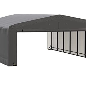 ShelterLogic ShelterTube Garage & Storage Shelter, 20' x 32' x 10' Heavy-Duty Steel Frame Wind and Snow-Load Rated Enclosure, Gray