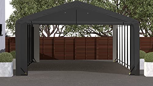 ShelterLogic ShelterTube Garage & Storage Shelter, 20' x 32' x 10' Heavy-Duty Steel Frame Wind and Snow-Load Rated Enclosure, Gray