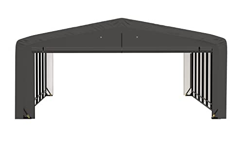 ShelterLogic ShelterTube Garage & Storage Shelter, 20' x 32' x 10' Heavy-Duty Steel Frame Wind and Snow-Load Rated Enclosure, Gray