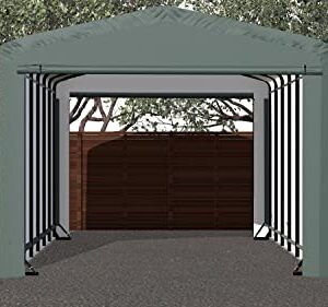 ShelterLogic ShelterTube Garage & Storage Shelter, 12' x 27' x 10' Heavy-Duty Steel Frame Wind and Snow-Load Rated Enclosure, Green