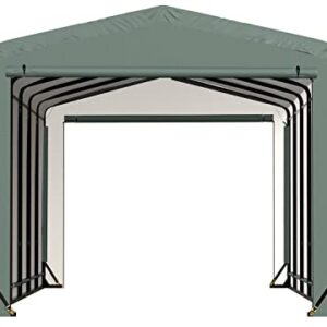 ShelterLogic ShelterTube Garage & Storage Shelter, 12' x 27' x 10' Heavy-Duty Steel Frame Wind and Snow-Load Rated Enclosure, Green