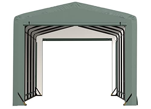 ShelterLogic ShelterTube Garage & Storage Shelter, 12' x 27' x 10' Heavy-Duty Steel Frame Wind and Snow-Load Rated Enclosure, Green