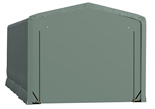 ShelterLogic ShelterTube Garage & Storage Shelter, 12' x 27' x 10' Heavy-Duty Steel Frame Wind and Snow-Load Rated Enclosure, Green