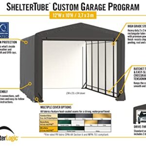 ShelterLogic ShelterTube Garage & Storage Shelter, 12' x 27' x 10' Heavy-Duty Steel Frame Wind and Snow-Load Rated Enclosure, Green