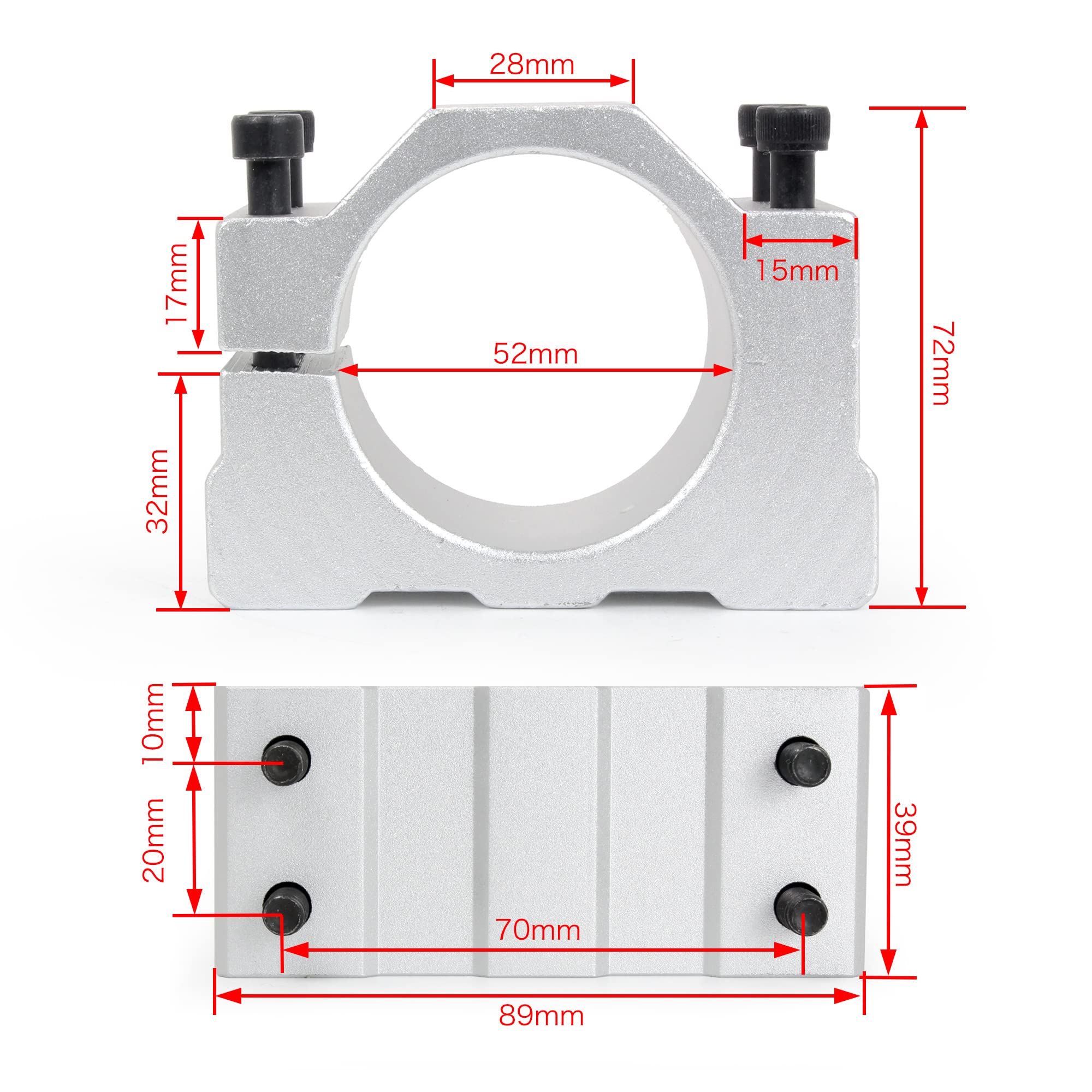 RATTMMOTOR 800W Spindle Motor Kit, 0.8KW 110V ER11 20000RPM 0.79NM Air Cooled DC Spindle Motor+Mach3 Fuction Motor Speed Controller Power Supply Converter AC110V/220V+52mm Mount Clamp for CNC Machine