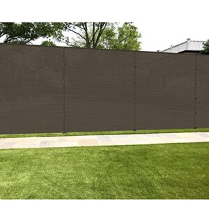 E&K Outdoor Privacy Screen Fence Freestanding Backyard Patio Privacy Pool Fencing Garden Dog Fence Removable with Stainless Steel Poles Ground Spikes Brown 6'x24'