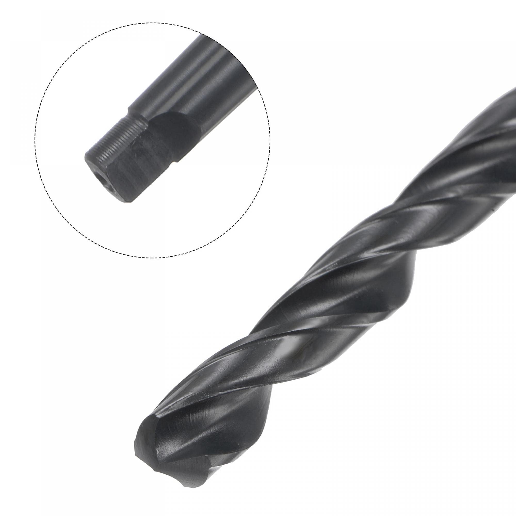 uxcell 9.9mm Twist Bit Jobber Drill Bit with MT1 Morse Taper Shank, 80mm Flute Length High-Speed Steel Black Oxide Taper Shank Drill Bits