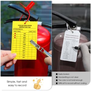 Monthly Fire Extinguisher Inspection Tags Set Including 2023-2026 Maintenance Tags Plastic Tamper Seals Fire Extinguisher Pull Pins Numbered Security Tags with Handheld Hole Puncher (76 Pieces)