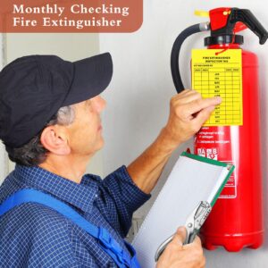 Monthly Fire Extinguisher Inspection Tags Set Including 2023-2026 Maintenance Tags Plastic Tamper Seals Fire Extinguisher Pull Pins Numbered Security Tags with Handheld Hole Puncher (76 Pieces)