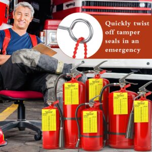 Monthly Fire Extinguisher Inspection Tags Set Including 2023-2026 Maintenance Tags Plastic Tamper Seals Fire Extinguisher Pull Pins Numbered Security Tags with Handheld Hole Puncher (76 Pieces)