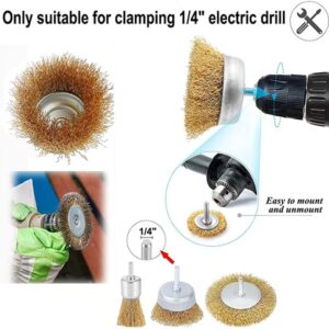 Wire Brush Wheel Cup Brush Set,12 Pack Coarse Crimped 1/4 Inch Shank Wire Wheel for Drill Attachment