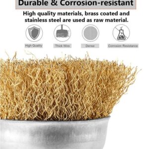 Wire Brush Wheel Cup Brush Set,12 Pack Coarse Crimped 1/4 Inch Shank Wire Wheel for Drill Attachment