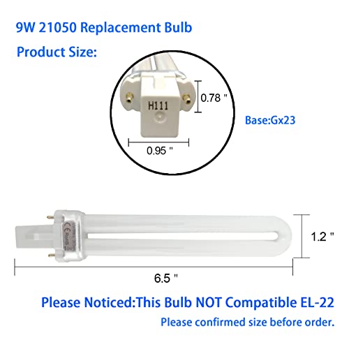 Dameiol 9W 21050 Replacement Bulbs Compatible DynaTrap DT3009,DT3019,DT3039 and More,6.5 inch Overall Length, 2 Pack Bulbs & 6 PCS Indoor Replacement Refill Cards for Model 230093