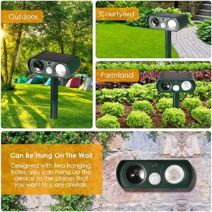 Solar Ultrasonic Animal Repeller, Outdoor Animal Repeller with Motion Sensor, Outdoor Squirrel Snake Raccoon Deer Mouse Repellent for Farm & Yard & Garden & Lawn (14.7inch-510)