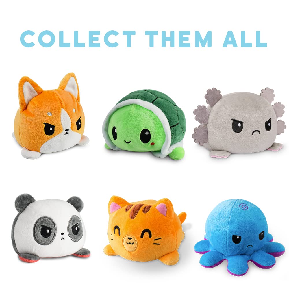 TeeTurtle - The Original Reversible Axolotl Plushie - Light Blue + Purple - Cute Sensory Fidget Stuffed Animals That Show Your Mood