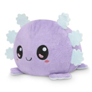 TeeTurtle - The Original Reversible Axolotl Plushie - Light Blue + Purple - Cute Sensory Fidget Stuffed Animals That Show Your Mood