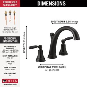 Delta Faucet T2732-BL Woodhurst Roman Tub, Matte Black