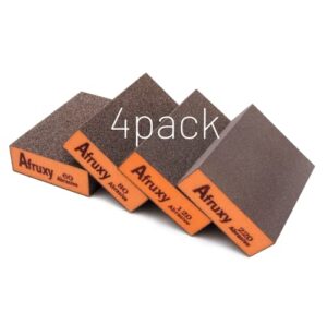 afruxy 4 pack extra fine sanding block, washable and reusable sanding sponge for wood drywall metal glasses coarse/medium/fine/superfine in 60/80/120/220 grit sandpaper block sand paper brick