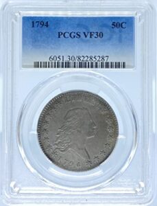 1794 flowing hair half dollar 50c vf30 pcgs