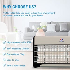 YONGTONG Set n Zap！Indoor High-Powered 3000V Electric Mosquito Killer, Pest Control Bug Zapper with 20W Light for Moth, Wasp, Fly, Mosquito Lamp for Apartment, Kitchen, Office, Restaurant