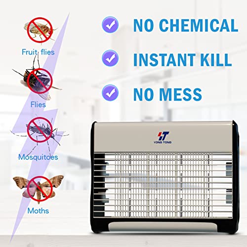 YONGTONG Set n Zap！Indoor High-Powered 3000V Electric Mosquito Killer, Pest Control Bug Zapper with 20W Light for Moth, Wasp, Fly, Mosquito Lamp for Apartment, Kitchen, Office, Restaurant