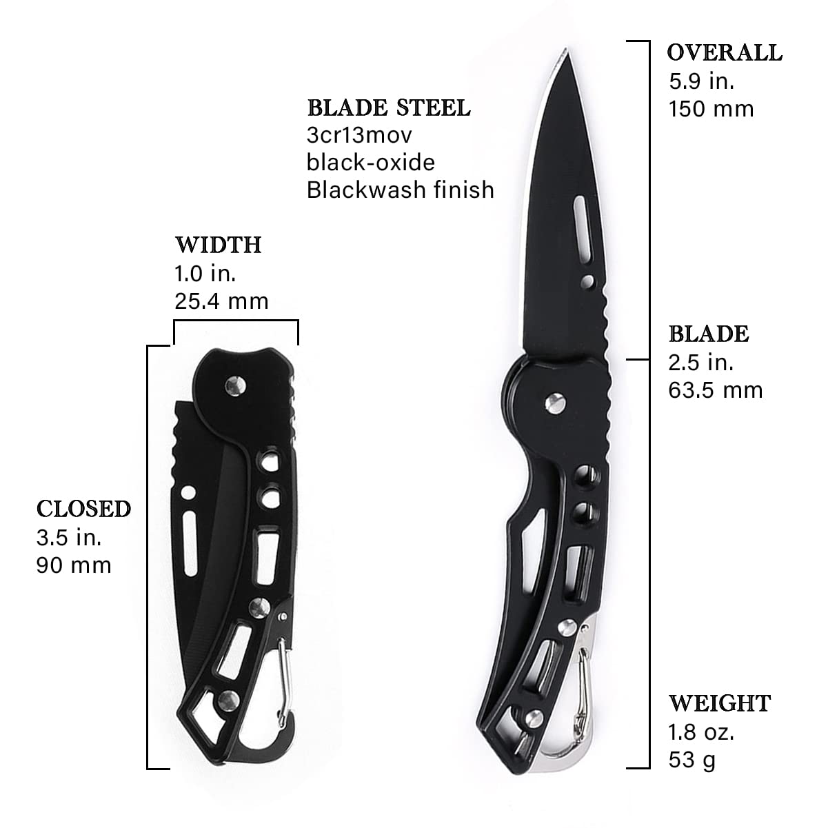 COLLMORE Ultralight Pocket Knife with 2.5 in Blade Paraframe Mini Pocket Knife, Cool Portable EDC Knife for Hiking, Camping, Outdoor, Gifts for Men