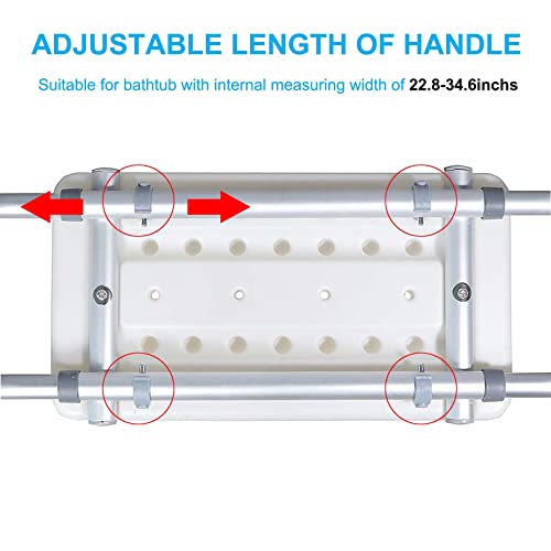 Bath Bench Seat Suspended,Heavy Duty Aluminum Alloy Bathtub Bathing Seat for Elderly, Disabled or Injured,Fits tub Having Width in The Range of 22.8"-34.6", 260 LBS Load