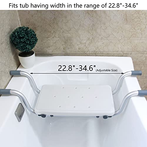 Bath Bench Seat Suspended,Heavy Duty Aluminum Alloy Bathtub Bathing Seat for Elderly, Disabled or Injured,Fits tub Having Width in The Range of 22.8"-34.6", 260 LBS Load