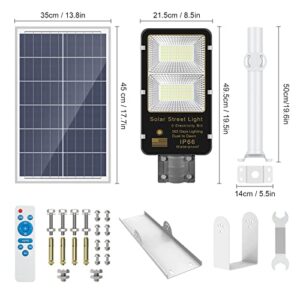 TFKK 1200W Solar Street Light Outdoor, 120000LM Light Sensor Solar Lights for Outside with Remote Control, IP66 Waterproof Dusk to Dawn Solar Security Flood Lights for Yard Garden Path Parking Lot