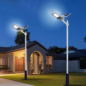 TFKK 1200W Solar Street Light Outdoor, 120000LM Light Sensor Solar Lights for Outside with Remote Control, IP66 Waterproof Dusk to Dawn Solar Security Flood Lights for Yard Garden Path Parking Lot