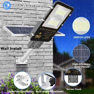 TFKK 1200W Solar Street Light Outdoor, 120000LM Light Sensor Solar Lights for Outside with Remote Control, IP66 Waterproof Dusk to Dawn Solar Security Flood Lights for Yard Garden Path Parking Lot