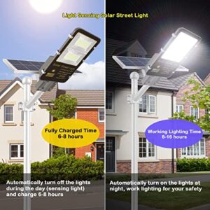 TFKK 1200W Solar Street Light Outdoor, 120000LM Light Sensor Solar Lights for Outside with Remote Control, IP66 Waterproof Dusk to Dawn Solar Security Flood Lights for Yard Garden Path Parking Lot